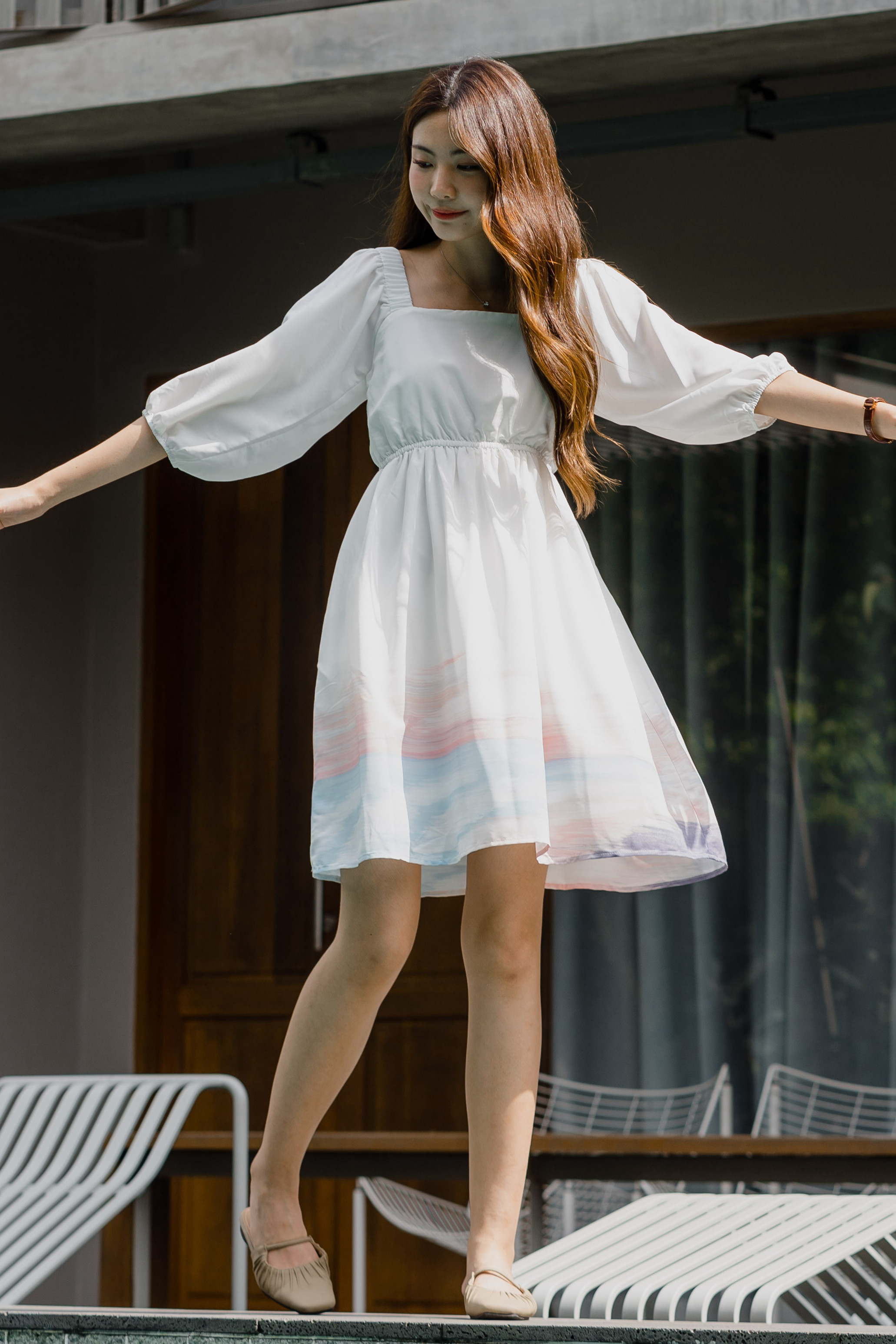 ACW Sunrise Balloon Sleeve Babydoll Dress | Anticlockwise