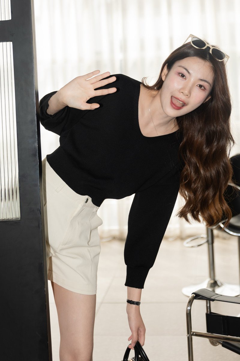 ACW Balloon Sleeve Knit Top in Black | Anticlockwise