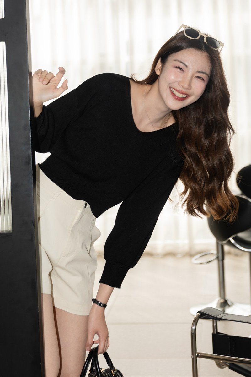 ACW Balloon Sleeve Knit Top in Black | Anticlockwise